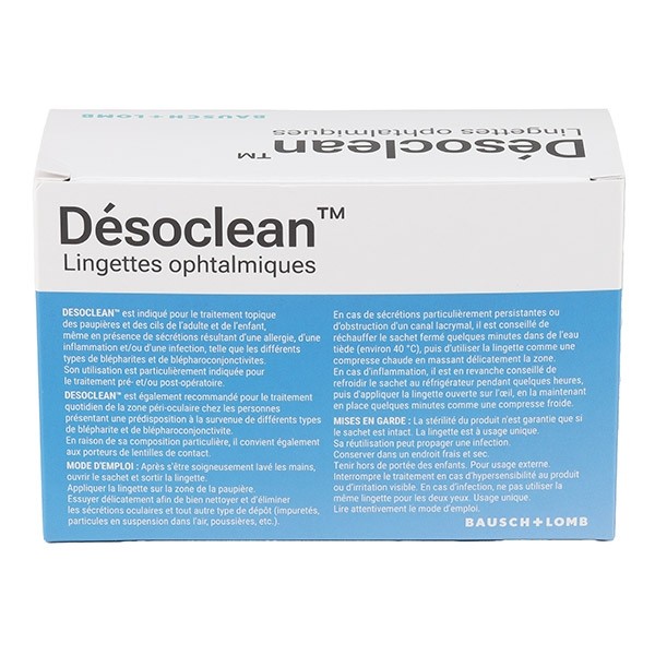 Désoclean lingettes ophtalmiques - Traitement paupières - Sécrétions
