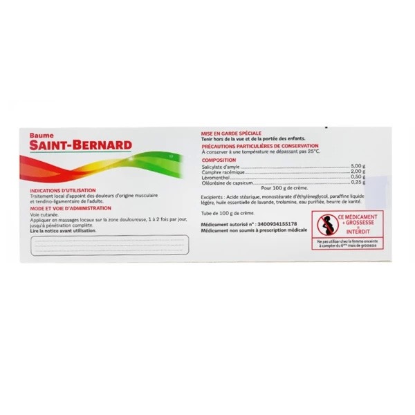 Baume Saint Bernard - Anti douleur musculaire - Pommade chauffante