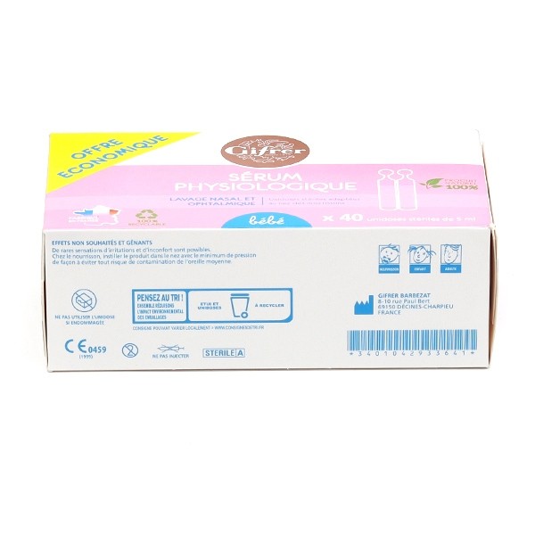 Gifrer Bébé - Sérum physiologique - Pour le lavage du nez et des yeux