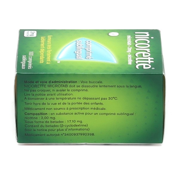 Nicorette Microtab 2 mg comprimés sublinguaux - Sevrage tabagique