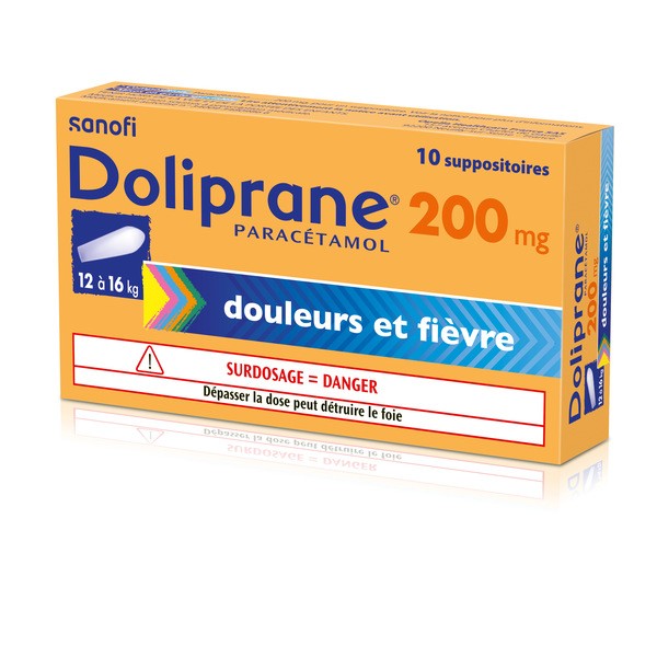 Doliprane 200 mg suppositoires enfant - Douleur et Fièvre