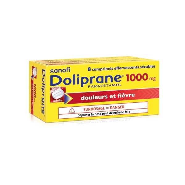 Doliprane 1000 mg effervescent - Paracétamol - Douleur et fièvre