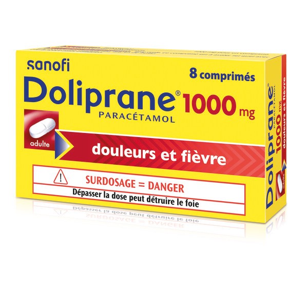 Doliprane 1000 mg comprimés - Paracétamol adulte - Douleur et fièvre