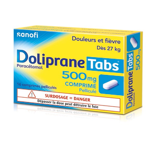 Doliprane Tabs 500 mg - Paracétamol - Antalgique et antipyrétique