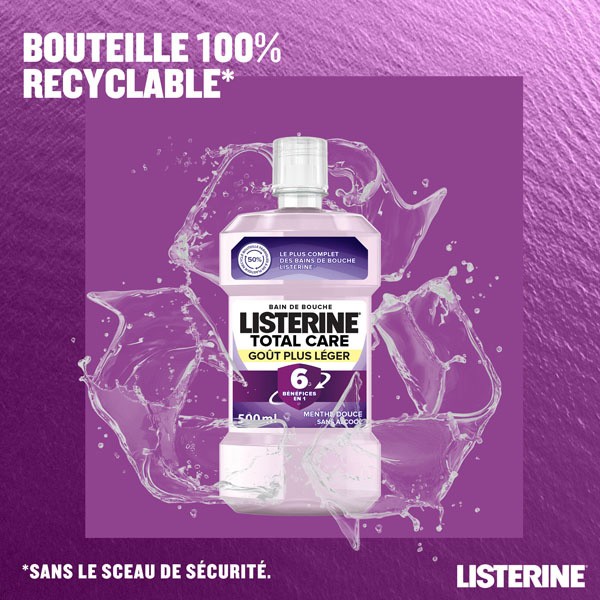 Listerine Total Care bain de bouche sans alcool Menthe douce