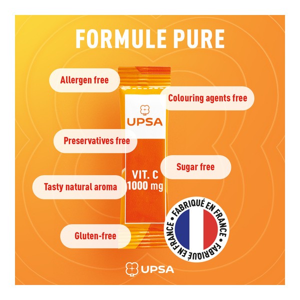 UPSA Vitalité Vitamine C 1000mg en sticks sans eau - Fatigue, immunité