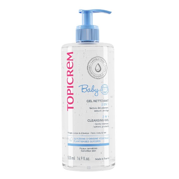 Topicrem Bébé Gel nettoyant 2 en 1 - Peau sensible - Corps et cheveux