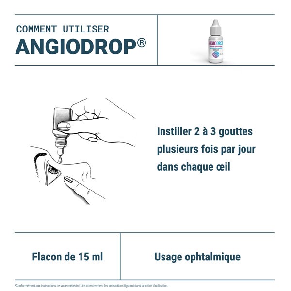 Angiodrop collyre pour yeux irrités Densmore - Oeil rouge, fatigué