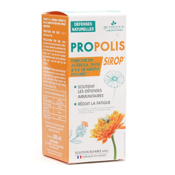 Sirop Propolis Les 3 Chênes 200ml - Défenses naturelles