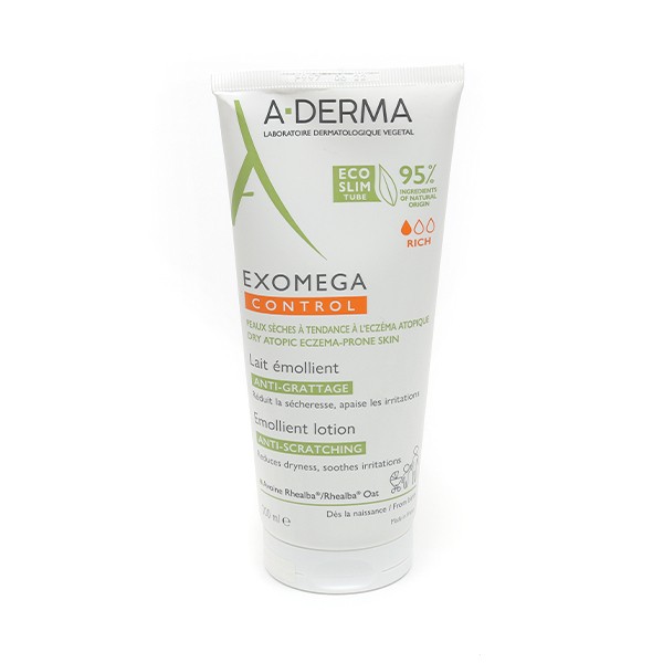 A Derma Exomega Control lait émollient peaux sèches - Anti démangeaison