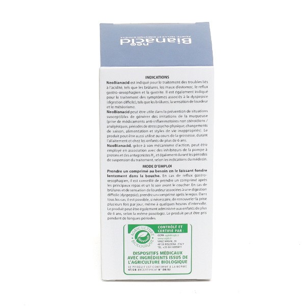 Aboca NeoBianacid Acidité et reflux comprimés bio - Gastrite, RGO
