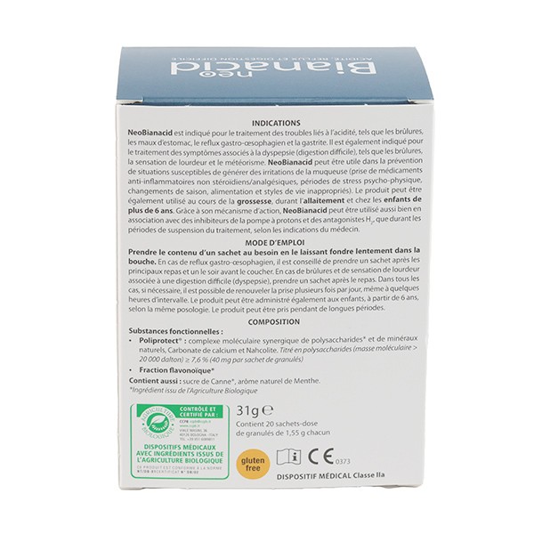 Aboca NeoBianacid en sachet dose - acidité, reflux et digestion difficile