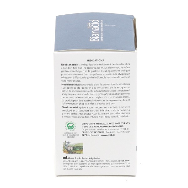 Aboca NeoBianacid Acidité et reflux comprimés bio - Gastrite, RGO