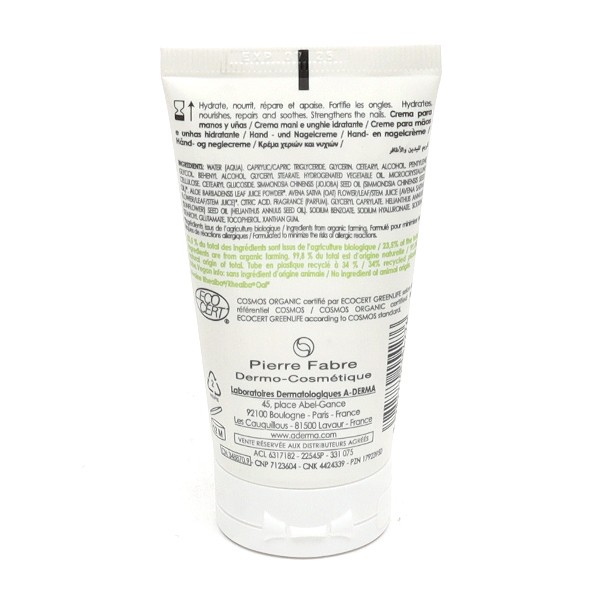 A Derma Crème hydratante bio - Mains sèches et ongles fragilisés