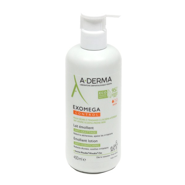 A Derma Exomega Control lait émollient peaux sèches - Anti démangeaison