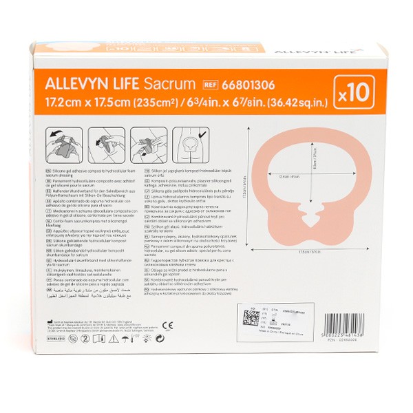 Smith&Nephew Allevyn Life Sacrum - Pansement hydrocellulaire pour kyste