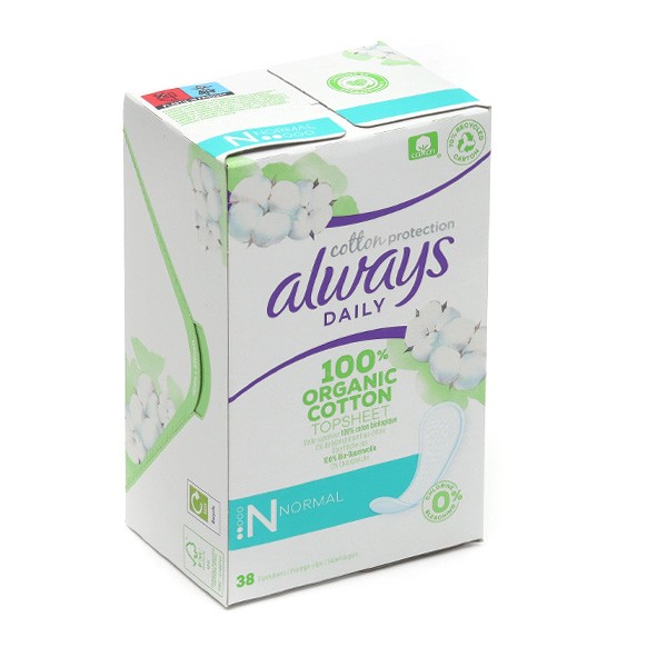 Always Daily Protege slips coton biologique - Sans colorant ni parfum