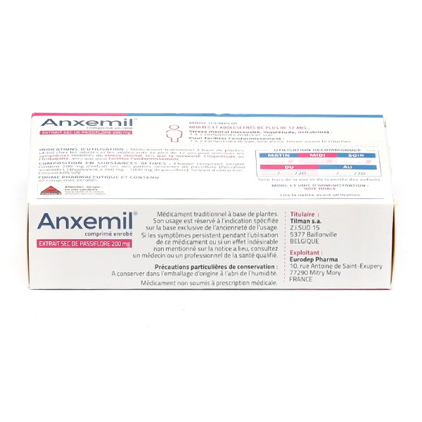 Anxemil Passiflore 200 mg - Contre le stress et pour le sommeil