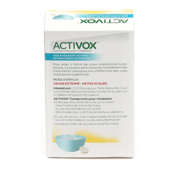 Activox inhalation comprimés - Rhume, nez bouché, sinusite