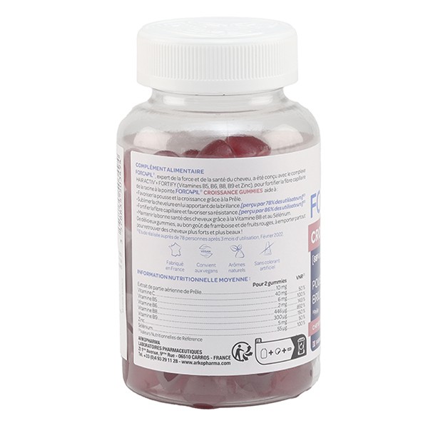 Forcapil Croissance gommes - Cheveux et ongles - Force, vitalité