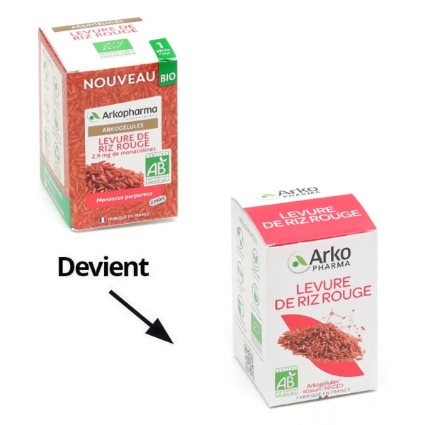 Arkogélules levure de riz rouge bio - Gélules monacolines Arkopharma