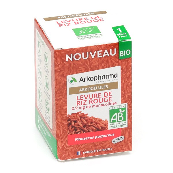 Arkogélules levure de riz rouge bio - Gélules monacolines Arkopharma