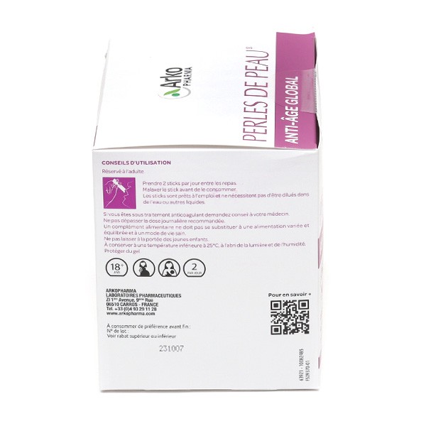 Arkopharma Perles de peau anti âge global en sticks - Rides installées