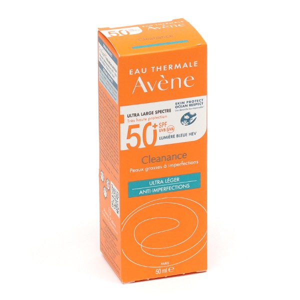 Avene Cleanance émulsion solaire SPF 50+ Peaux grasses - Pharmacie