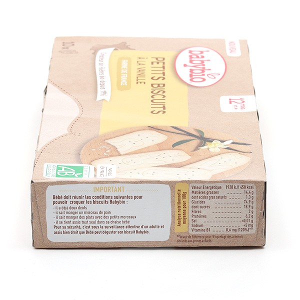 Babybio Petits biscuits à croquer vanille bio - 12 mois et plus