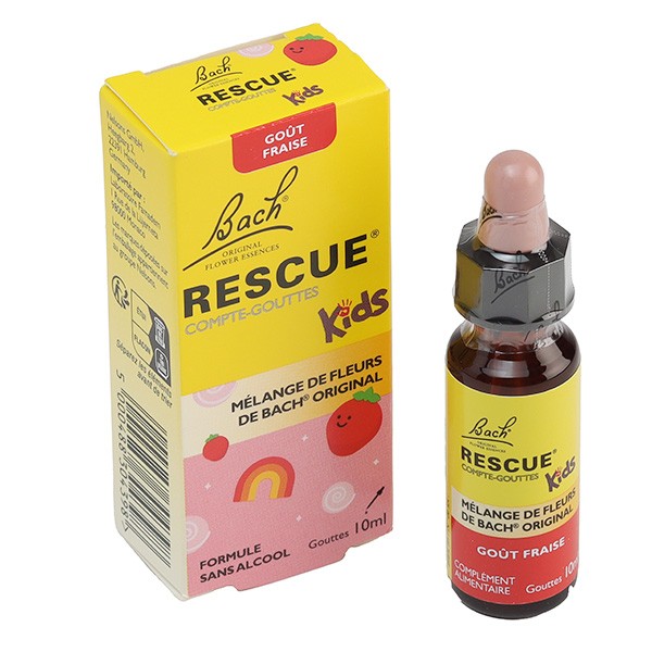 Rescue Kids Fleurs de Bach gouttes Fraise - Stress chez l'enfant