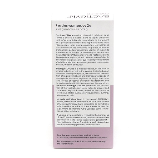 Bactigyn ovules vaginaux CCD - Equilibre intime - Flore vaginale