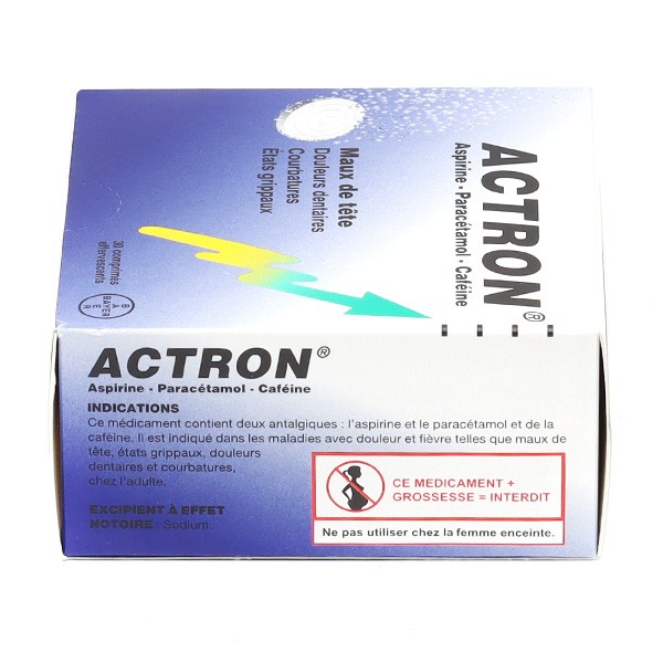 Actron comprimés effervescents - Médicament Douleurs et fièvre