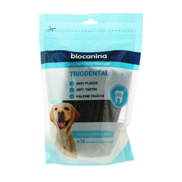 Biocanina Triodental chiens - Hygiène dentaire - Lamelles à mâcher