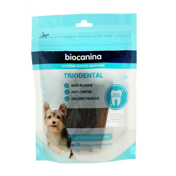 Biocanina Triodental chiens - Hygiène dentaire - Lamelles à mâcher