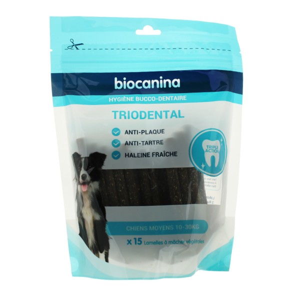 Biocanina Triodental chiens - Hygiène dentaire - Lamelles à mâcher