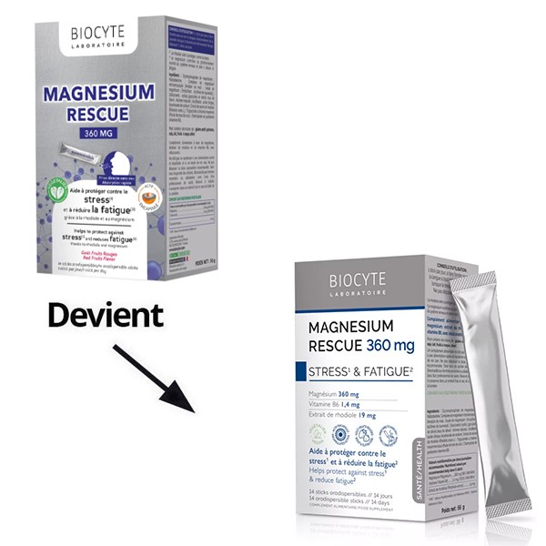 Biocytex Magnésium Rescue sticks - Stress et fatigue - Effet rapide