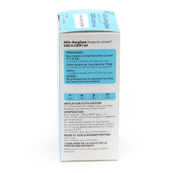Alfa Amylase sirop Biogaran - Médicament gorge - Générique Maxilase