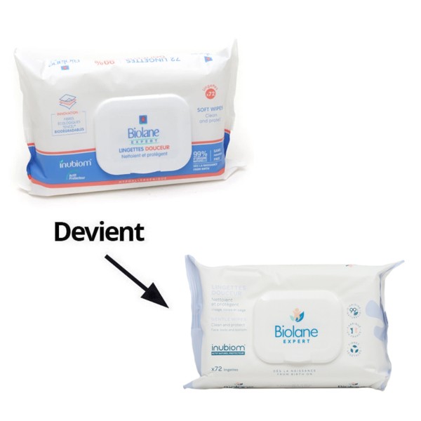 Biolane Expert lingettes douceur bébé biodégradables - Visage, siège