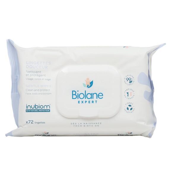 Biolane Expert lingettes douceur bébé biodégradables - Visage, siège
