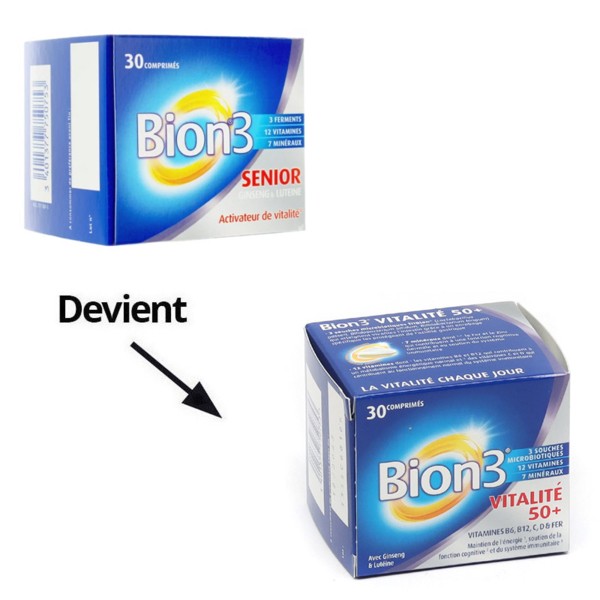 Bion 3 Vitalité 50+ comprimés - Vitamines, minéraux et probiotiques