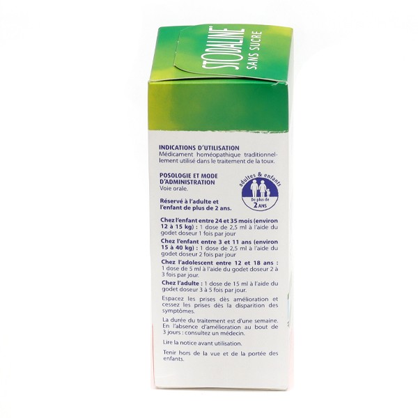 Stodaline sirop homéopathique sans sucre Boiron - Toux mixte - Dès 2 ans