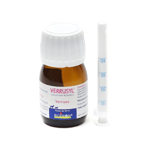 Boiron Verrusyl Solution buvable - Verrue chat et chien - Homéopathie
