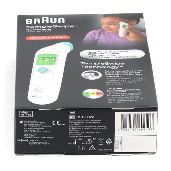 Braun TempleSwipe Thermomètre temporal BST 200 - Prise de température