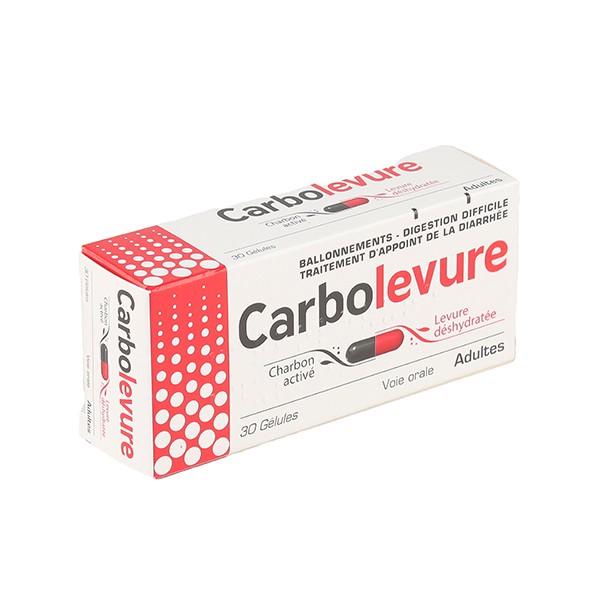 Carbolevure Adulte - Médicament anti ballonnement - Charbon pour les gaz