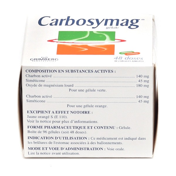 Carbosymag gélule - Medicament anti Ballonnement, gaz intestinaux