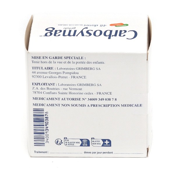 Carbosymag gélule - Medicament anti Ballonnement, gaz intestinaux