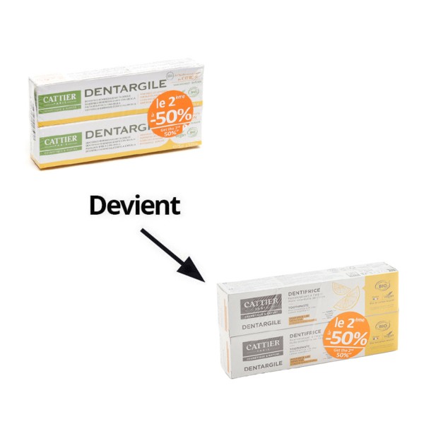 Dentifrice Cattier Dentargile reminéralisant bio vegan sans fluor
