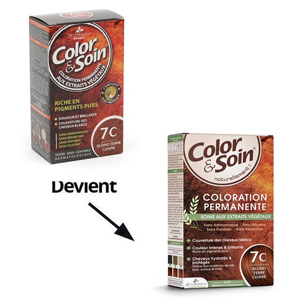 Les 3 chênes Color et Soin repigmentant Blond terre cuivré 7C