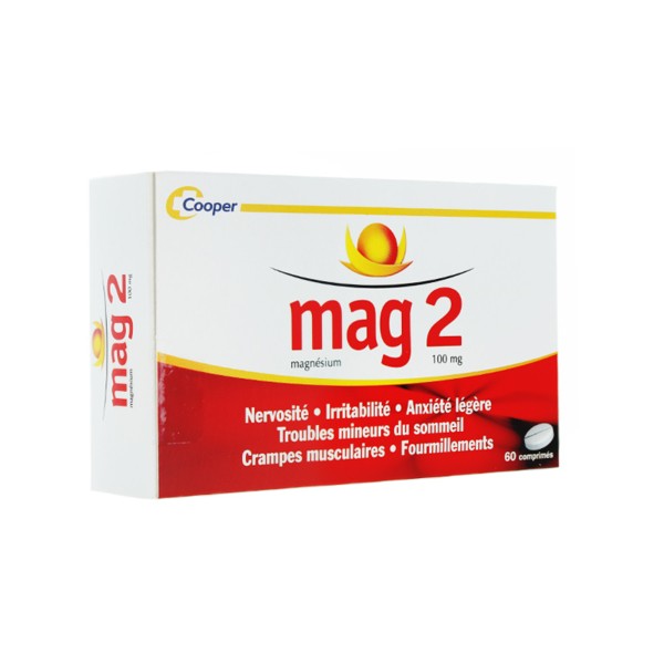 Mag 2 100 mg comprimés , boite de 60 - Carence en magnésium