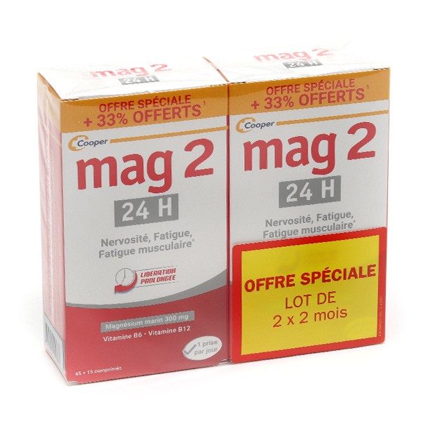 MAG 2 24h : Magnésium marin et vit B6 et B12 - Fatigue et nervosité